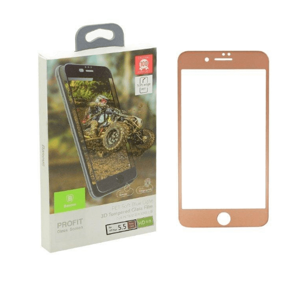 Защитное стекло Baseus для iPhone 7 Plus 0.23mm High-quality (Розовое золото)