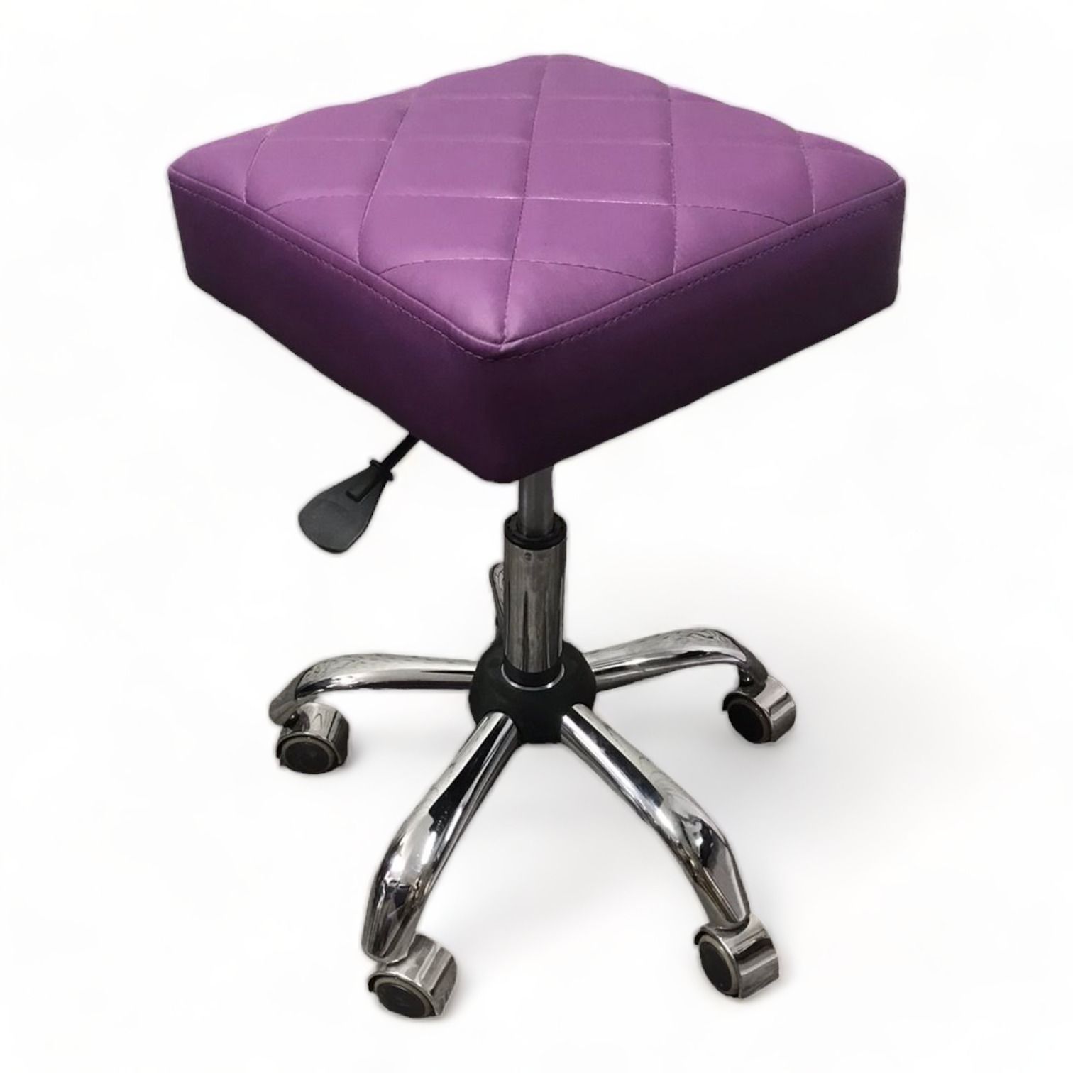 Стул для мастера педикюра на колесиках Мебель Бьюти Ромбо низкий, Фиолетовый