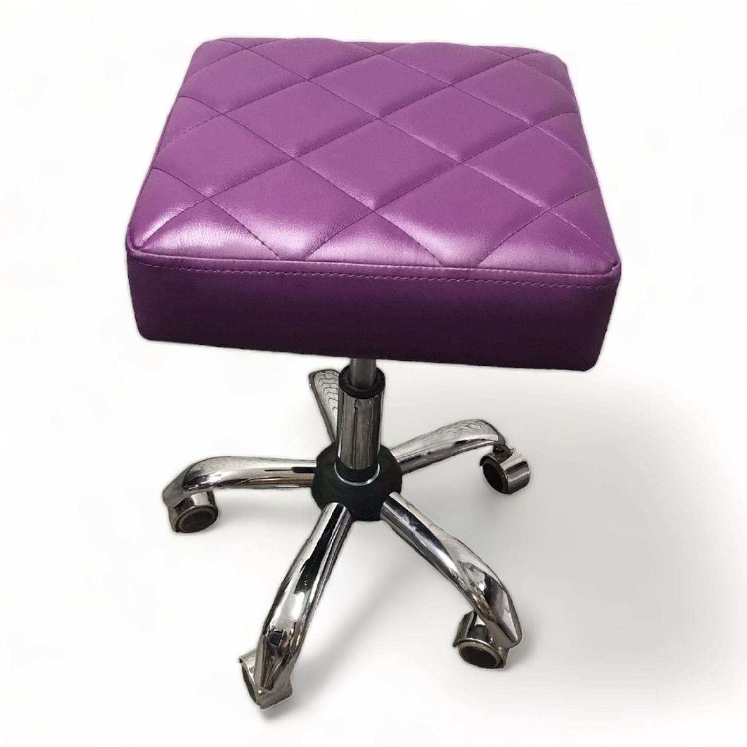 Стул для мастера маникюра на колесиках Мебель Бьюти Ромбо низкий, Фиолетовый