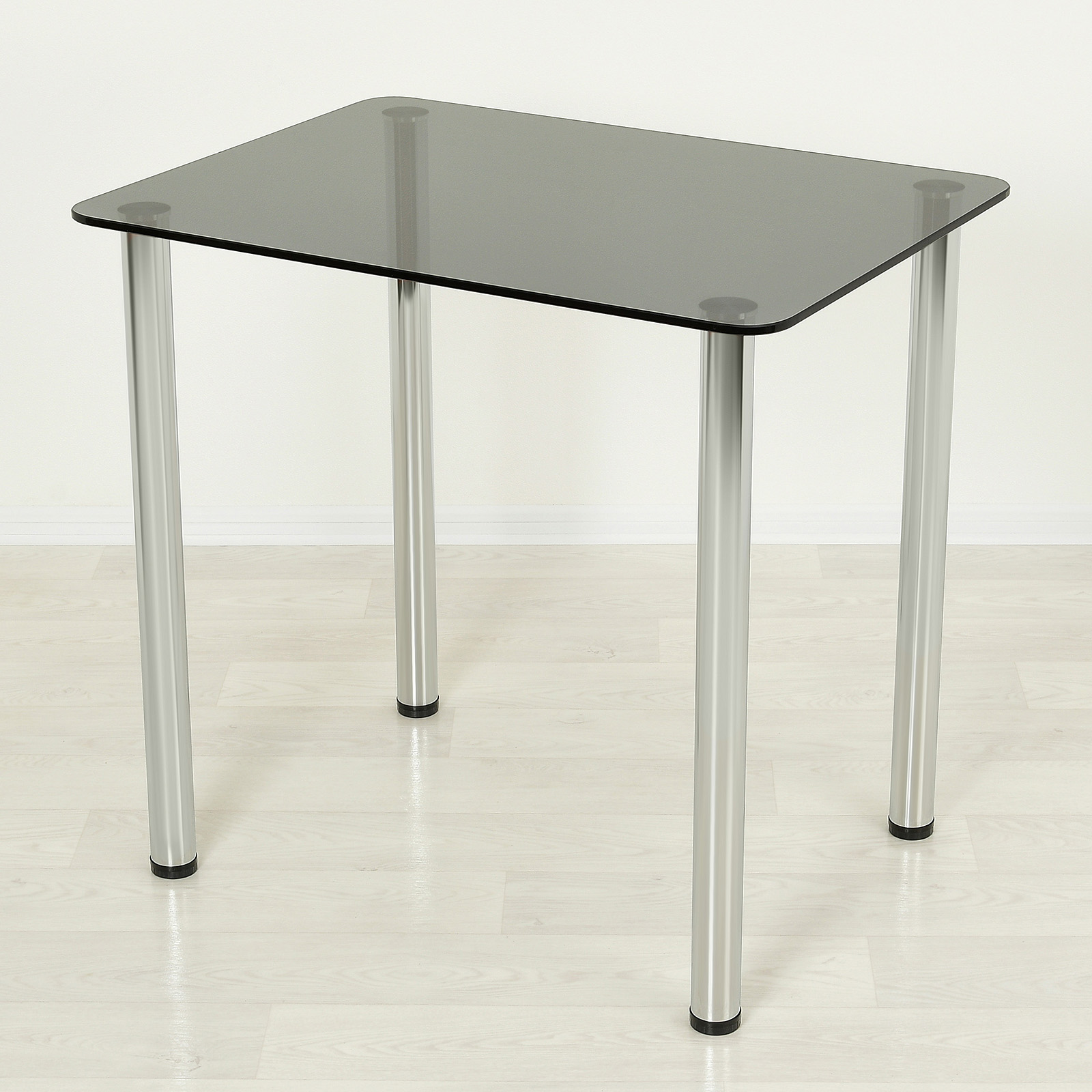 Стеклянный стол Mebel Apartment Эдель 10 серый/хром 700х600