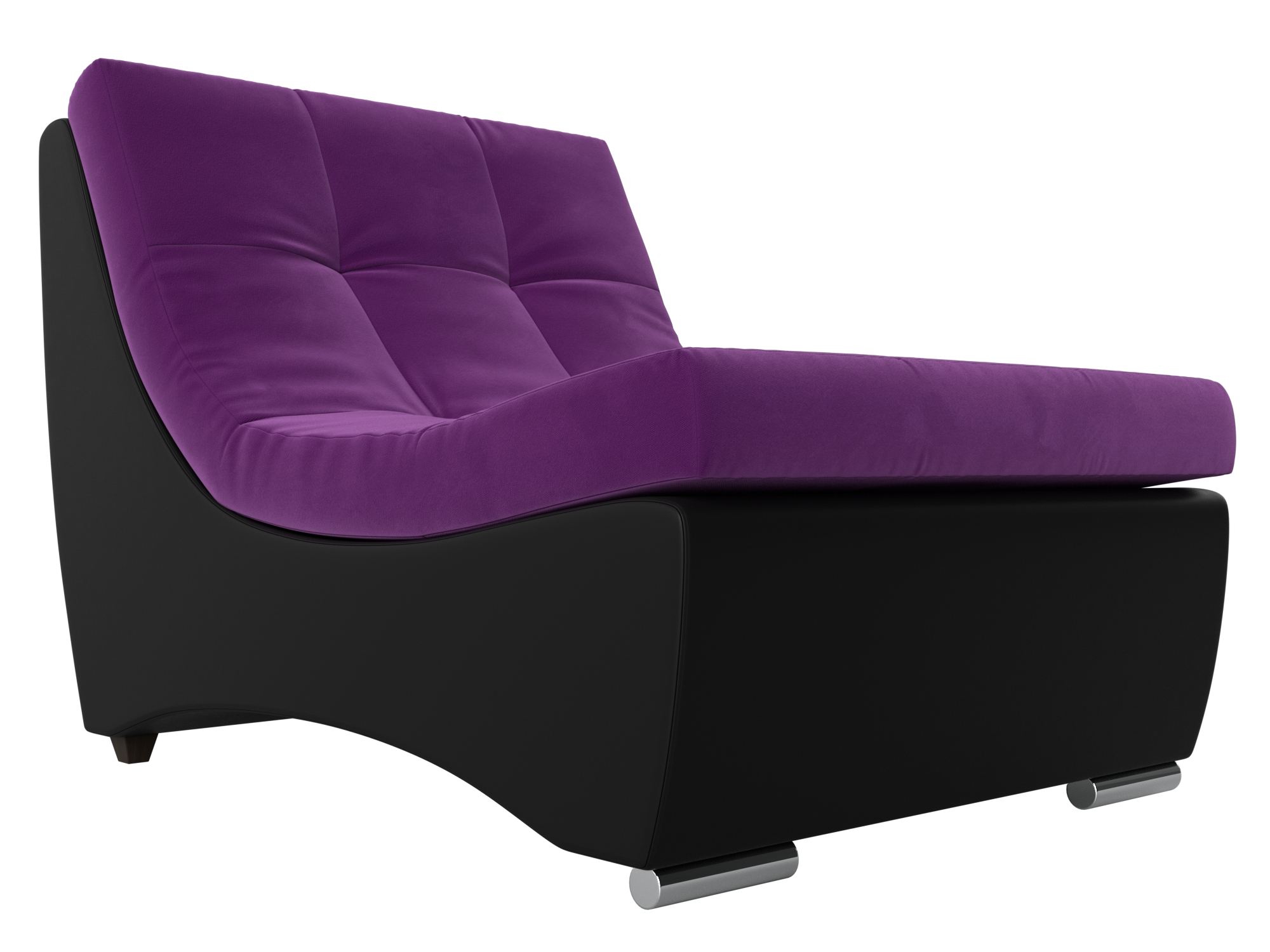 Модуль Монреаль кресло микровельвет/экокожа фиолетовый/черный