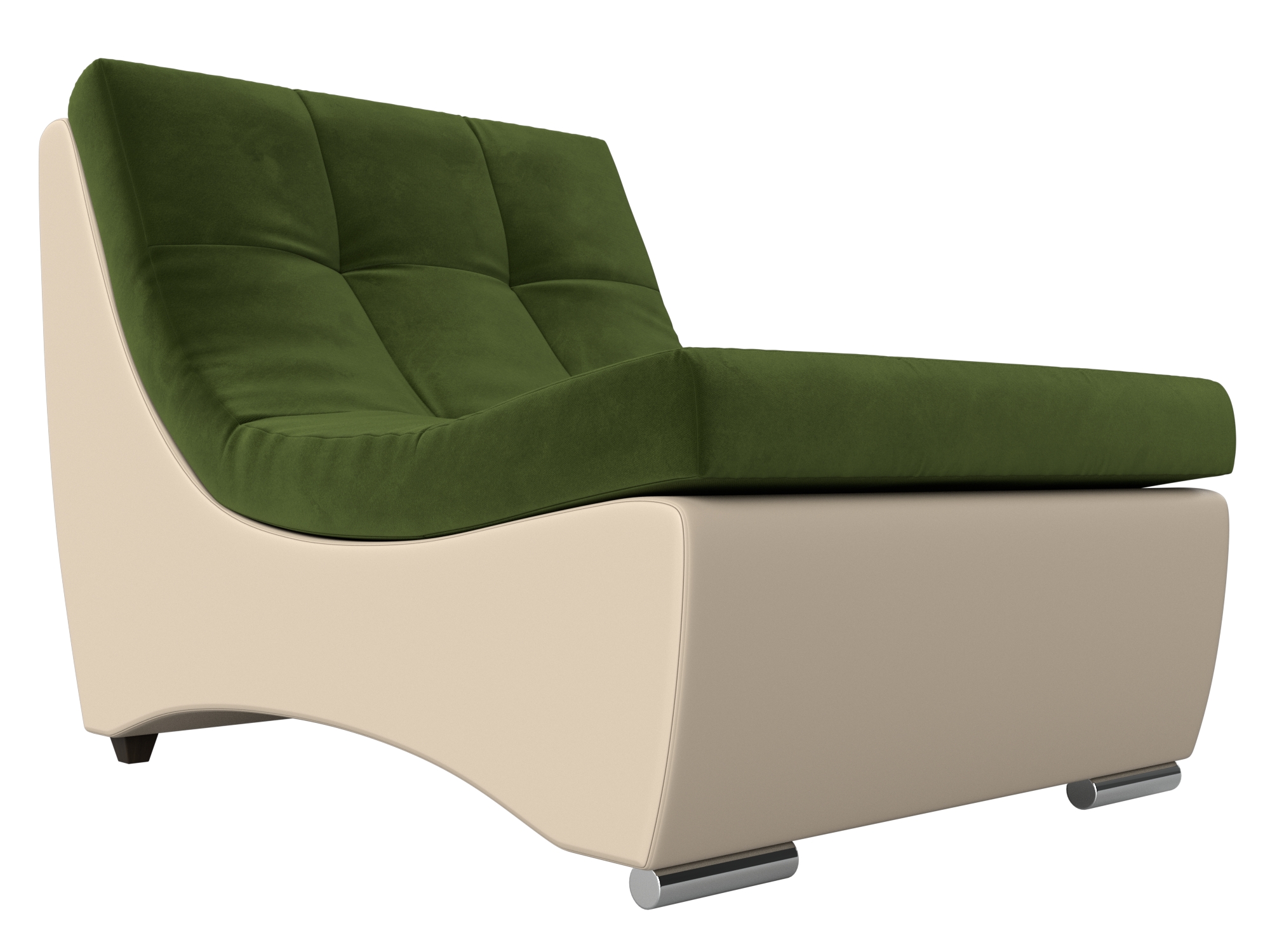 Модуль Монреаль кресло микровельвет/экокожа зеленый/бежевый