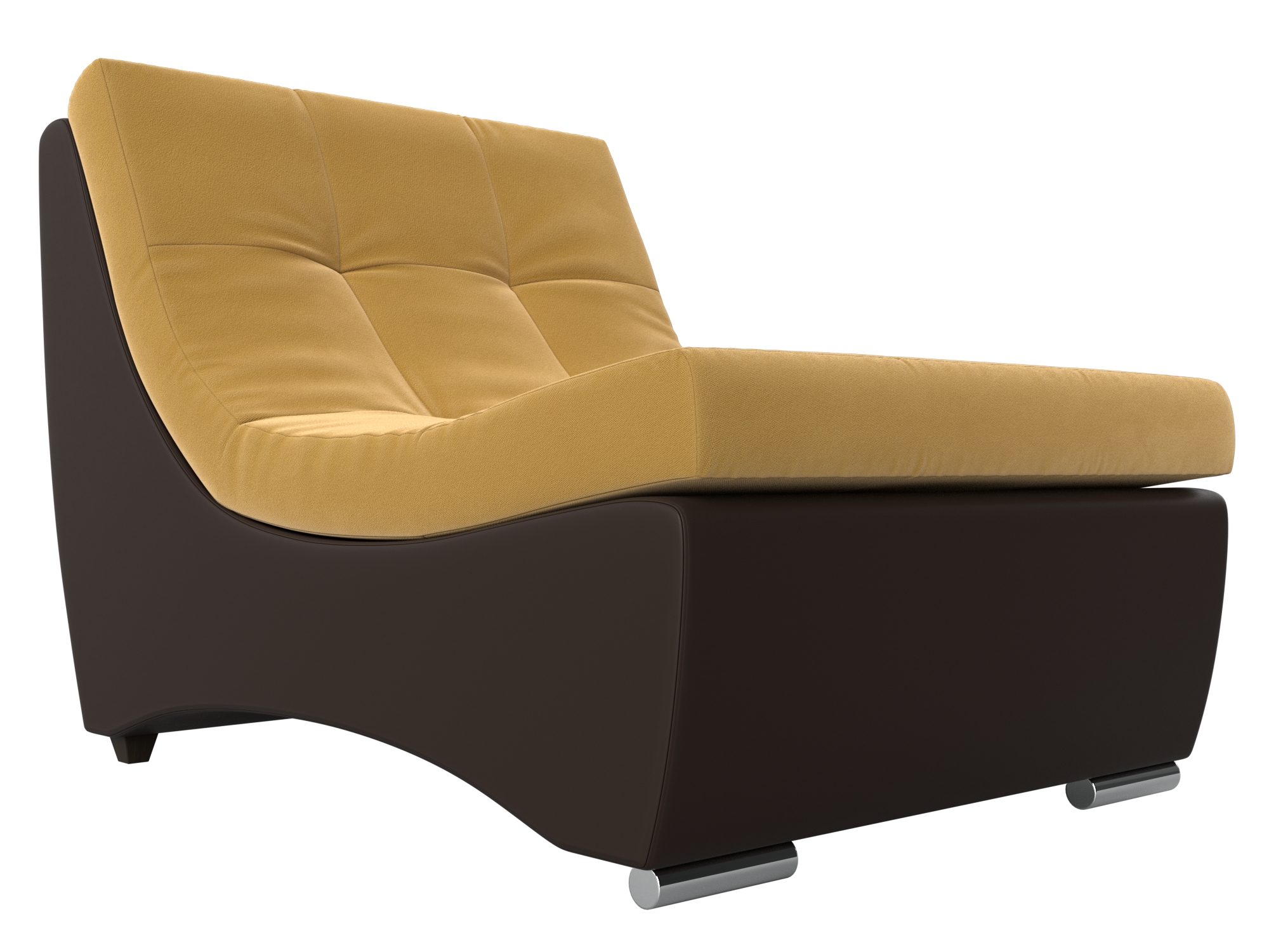 Модуль Монреаль кресло микровельвет/экокожа желтый/коричневый