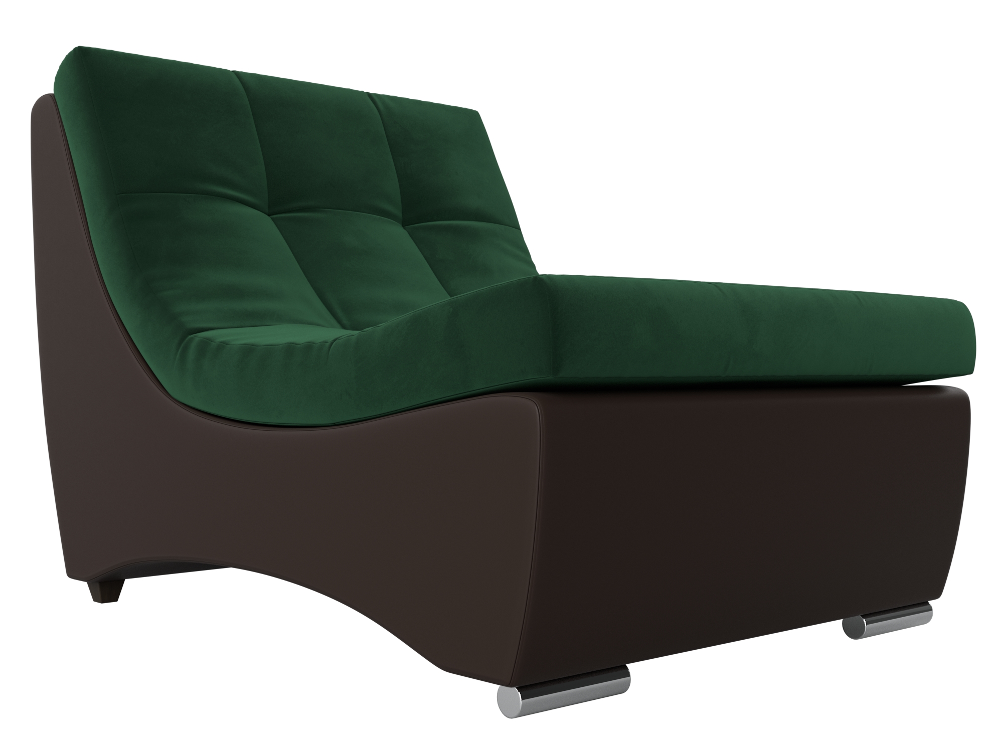 Модуль Монреаль кресло велюр/экокожа зеленый/коричневый