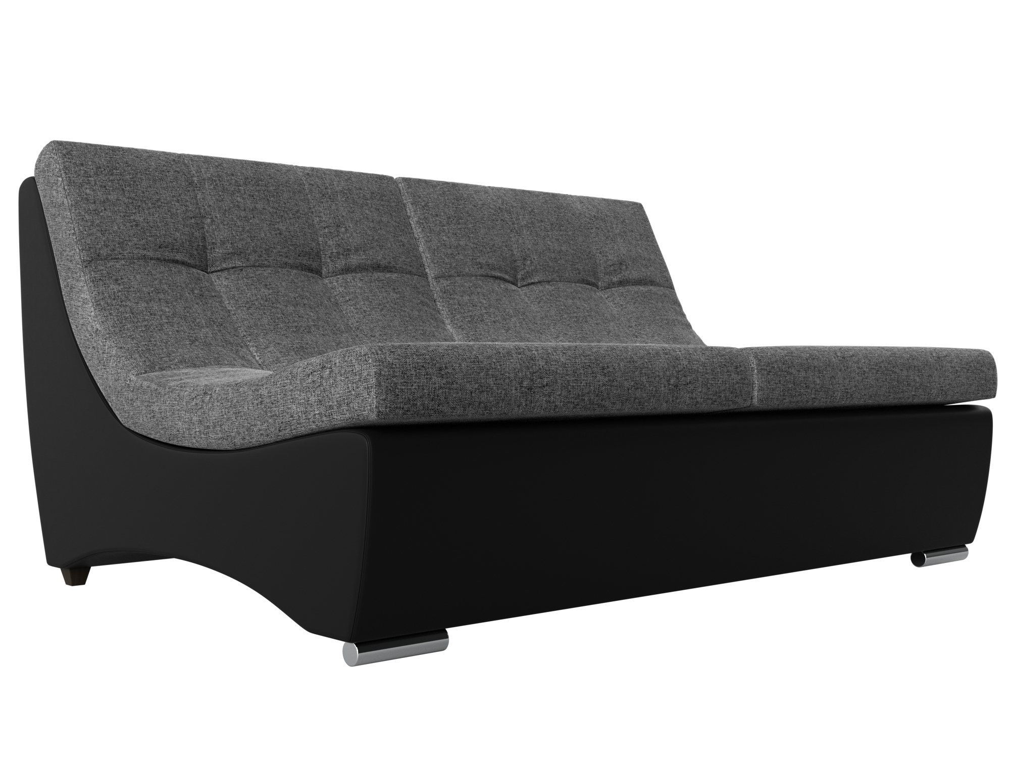 Модуль Монреаль диван рогожка/экокожа серый/черный
