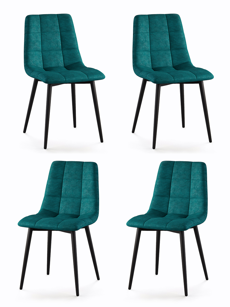 Комплект стульев для кухни DecoLine Чили 4 шт., микрофибра Aloba, каркас черный металл
