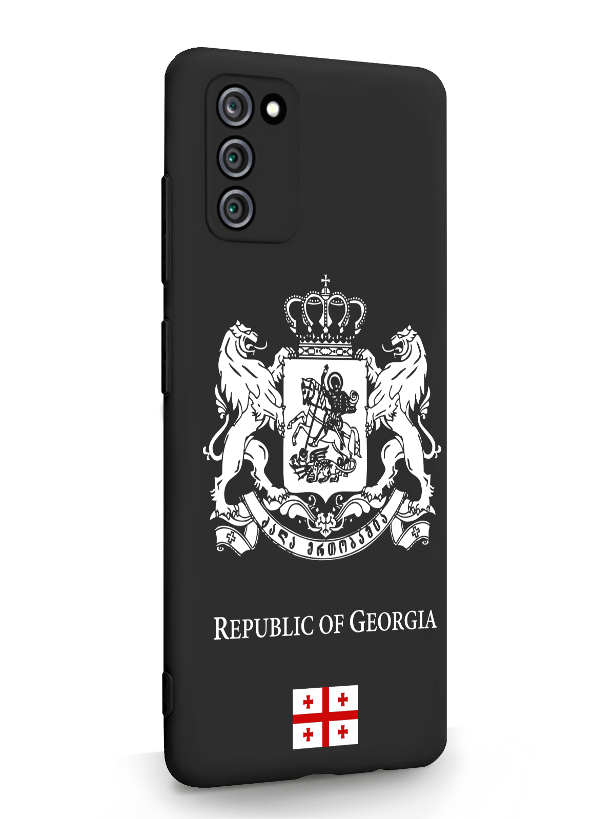 Чехол SignumCase для Samsung Galaxy A03s Белый Герб Грузии черный