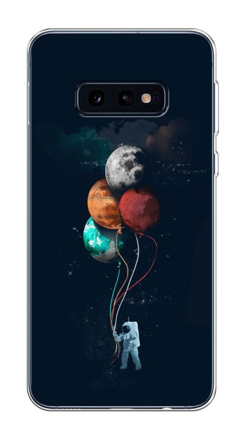 Чехол на Samsung Galaxy S10E  "Космонавт с шариками"