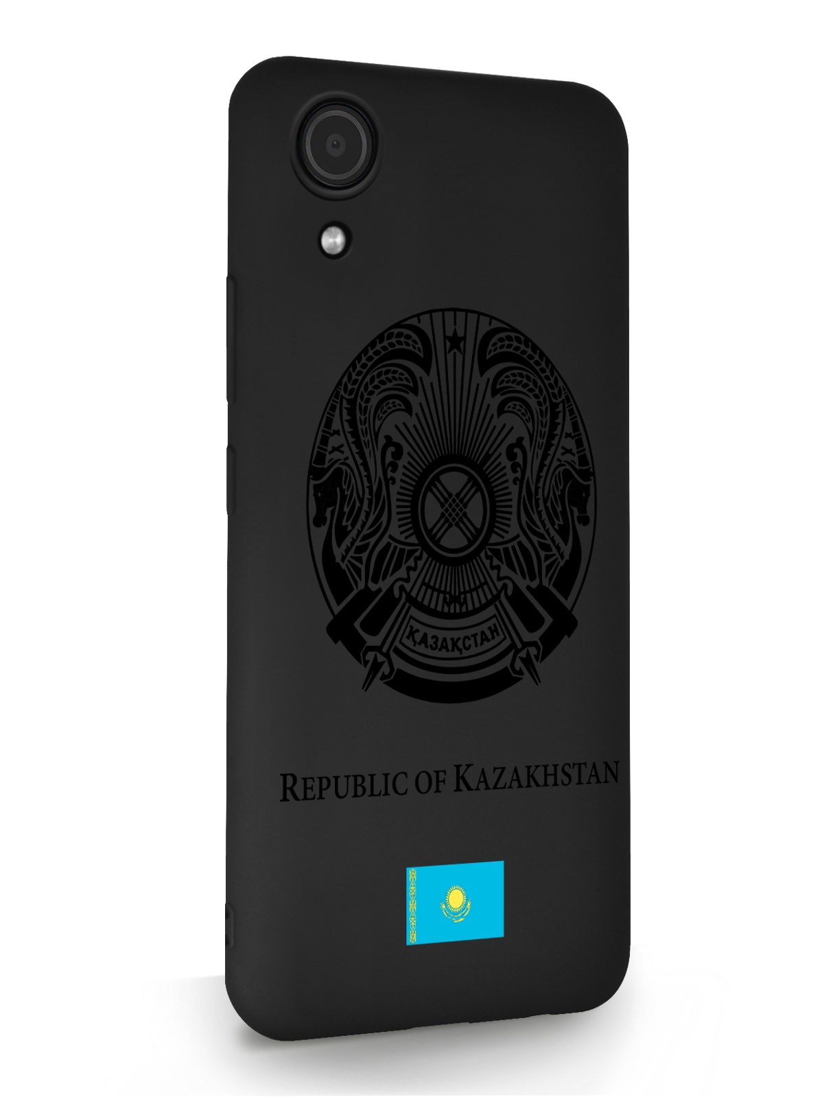 Чехол SignumCase для Samsung Galaxy A03 Core Черный лаковый Герб Казахстана черный