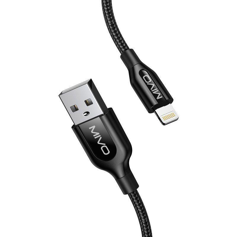 Кабель для iphone USB Lightning MIVO 1м 2.4A черная MX-44L