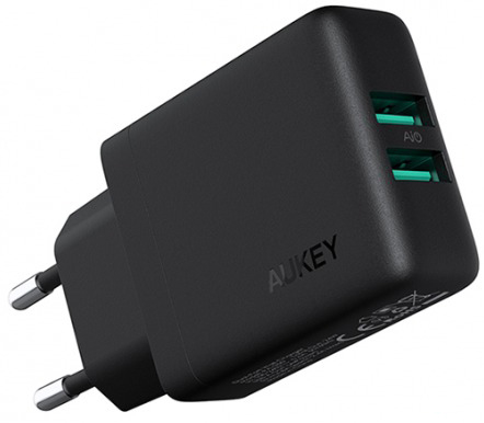 Сетевое зарядное устройство Aukey PA-U50 24 Вт, 2xUSB, 2,4 A, (PA-U50) black