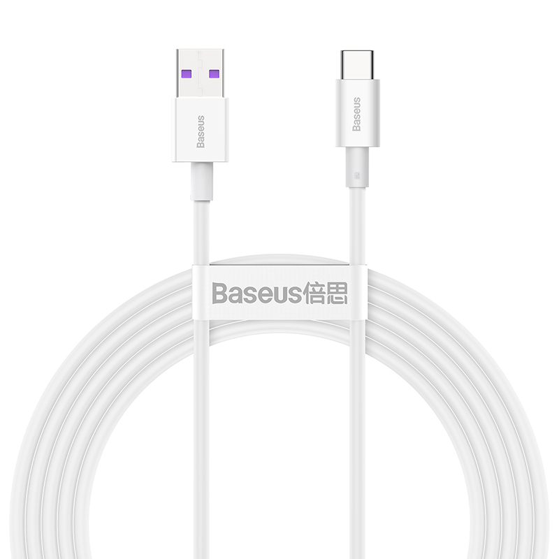 Кабель Mobileocean Baseus USB Superior Series Fast Charging, USB - Type-C, 6A, 2 м, белый