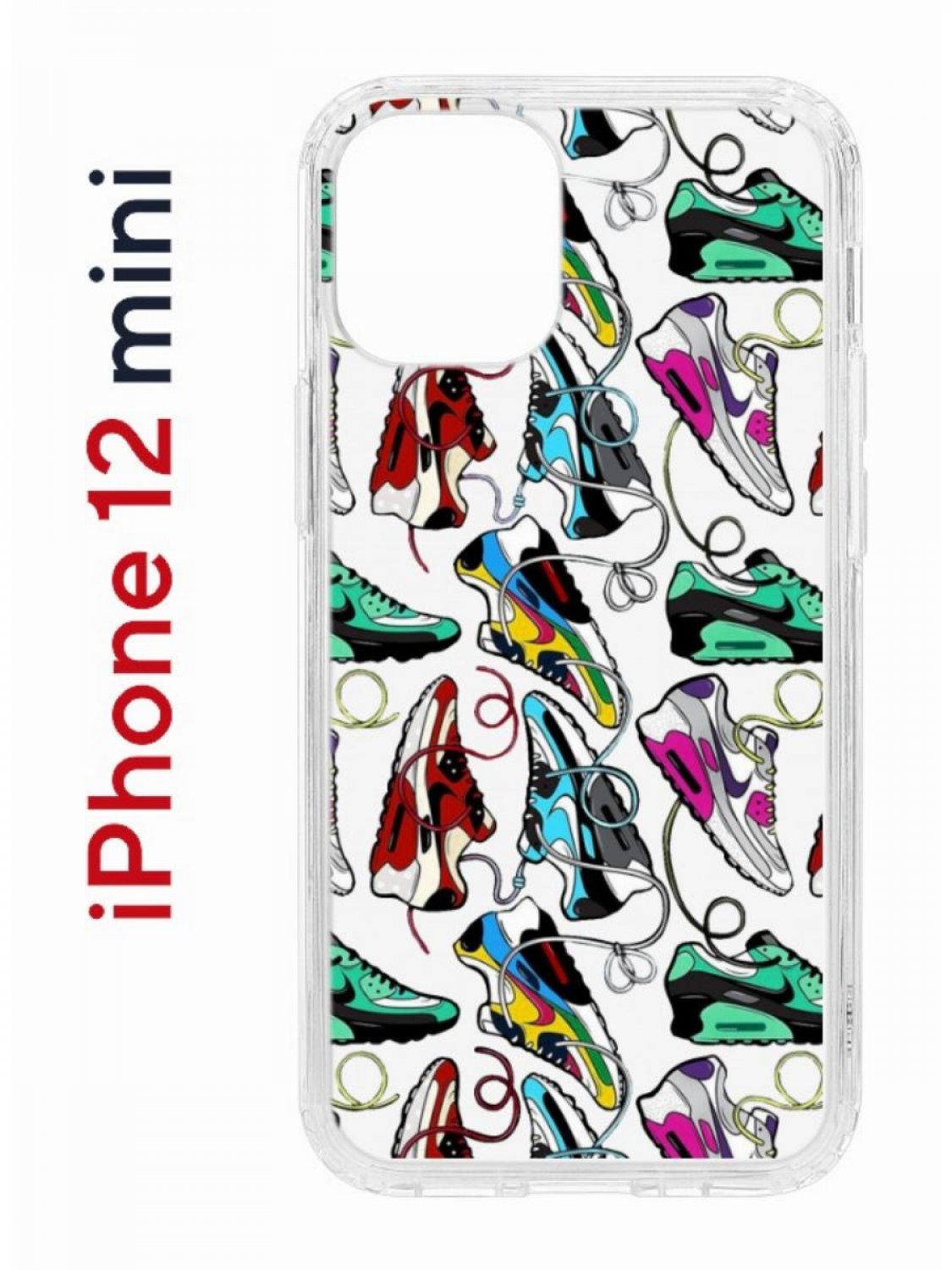 Чехол на iPhone 12 mini с принтом Kruche Print Кроссы Nike Air Max, с защитой камеры