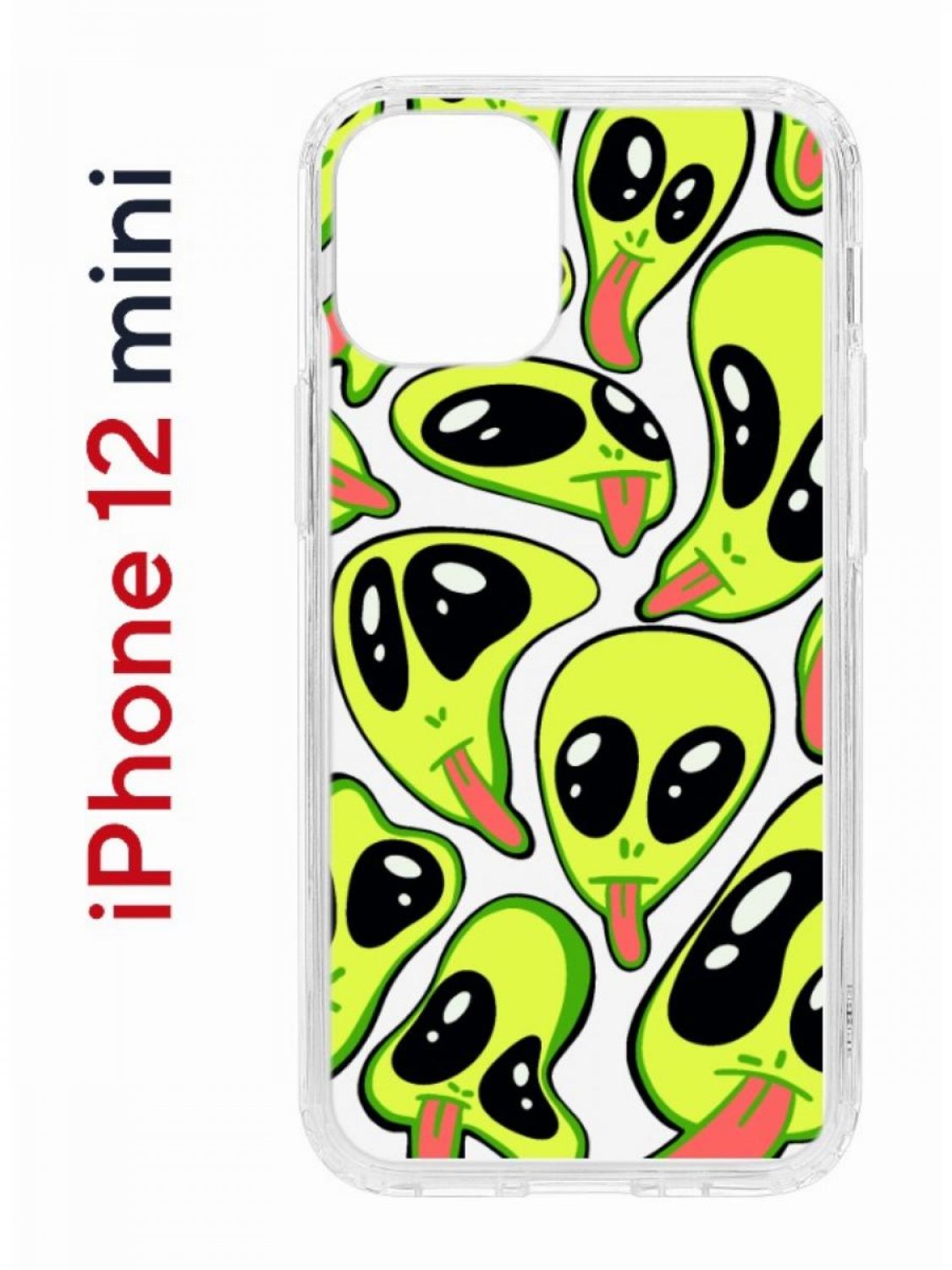 Чехол на iPhone 12 mini с принтом Kruche Print Инопланетянин, бампер с защитой камеры