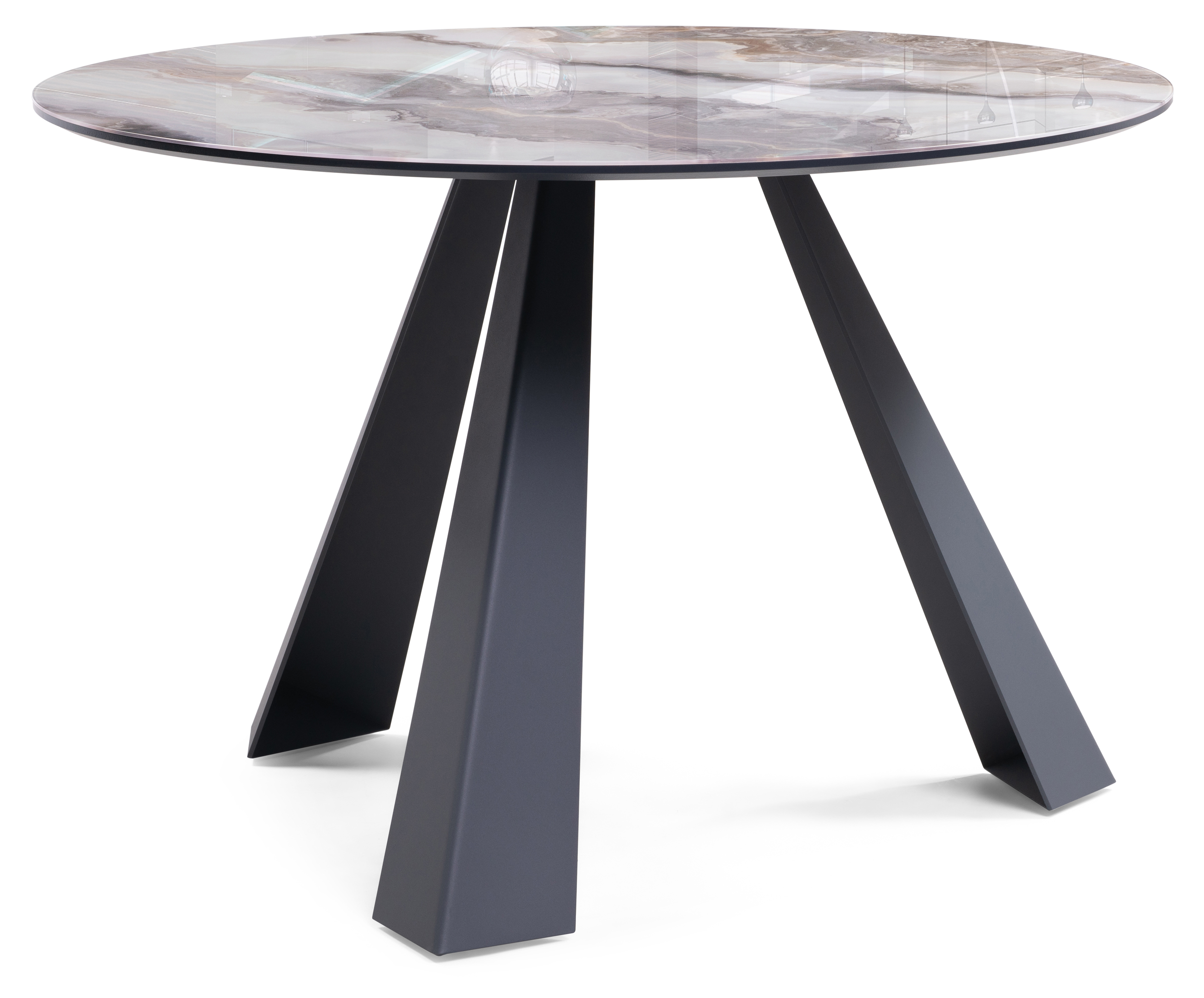 Стеклянный стол Woodville Вернер серо-коричневый агат/графит