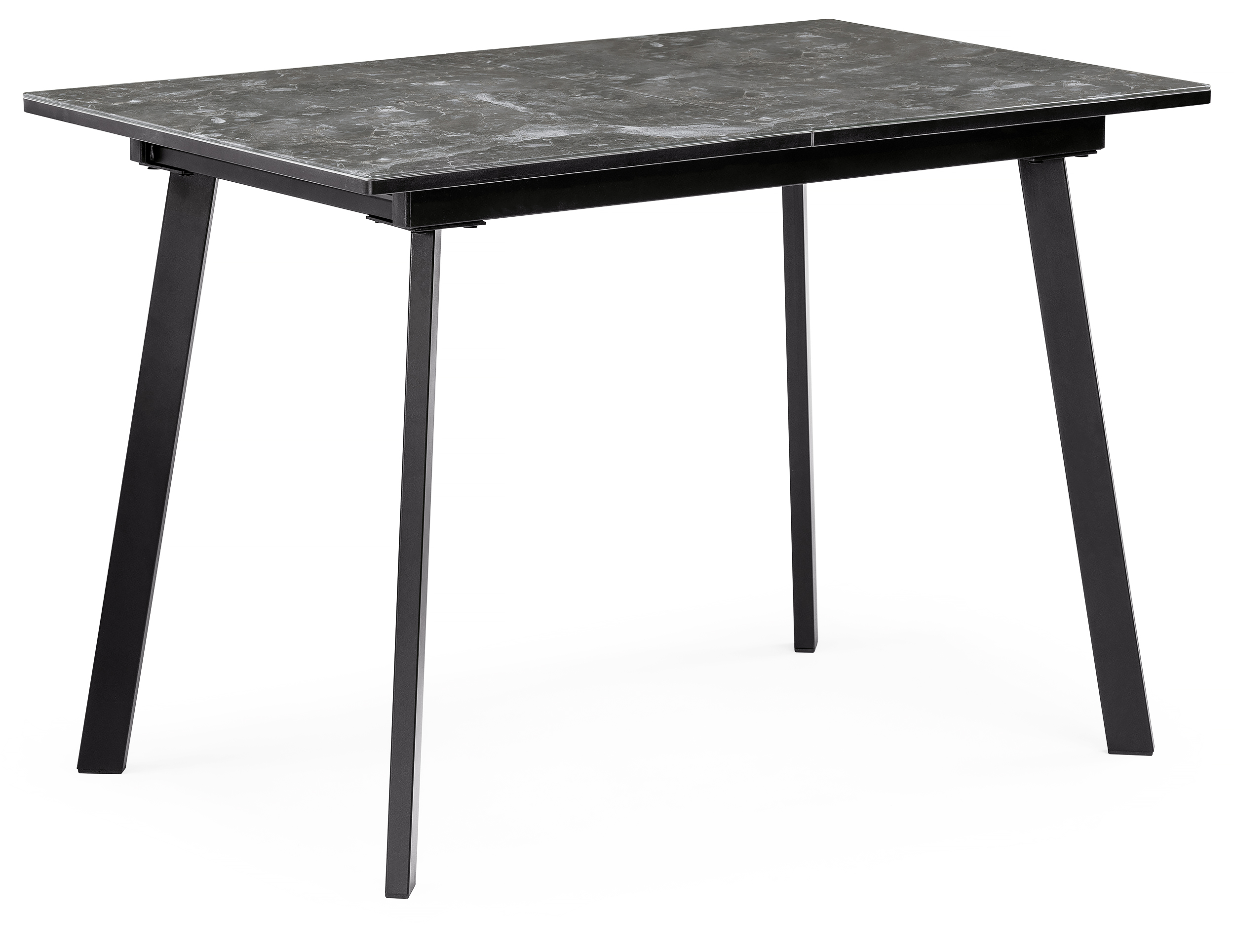 Стеклянный стол Woodville Агни 110 Королевский мрамор/Черный матовый