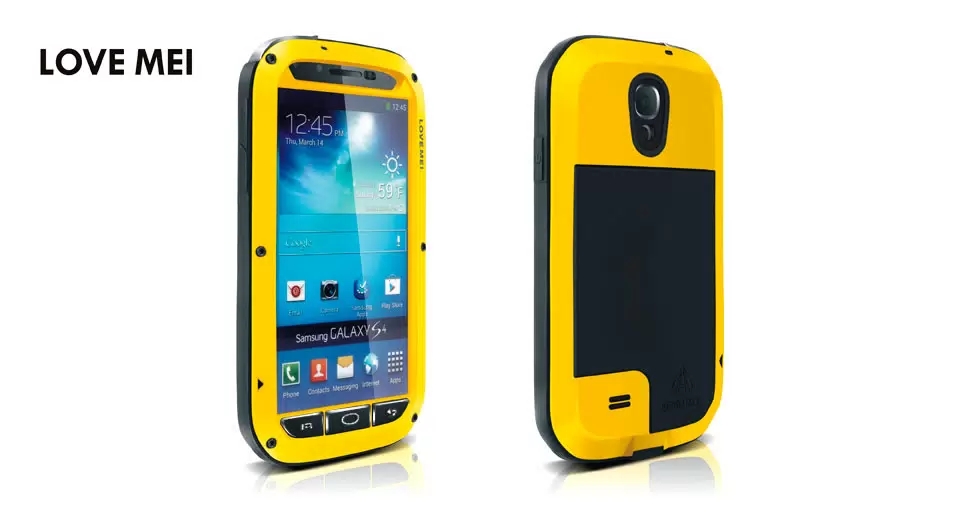 Влагозащищенный чехол LOVE MEI POWERFUL для Samsung Galaxy S4 GT-I9500 желтый