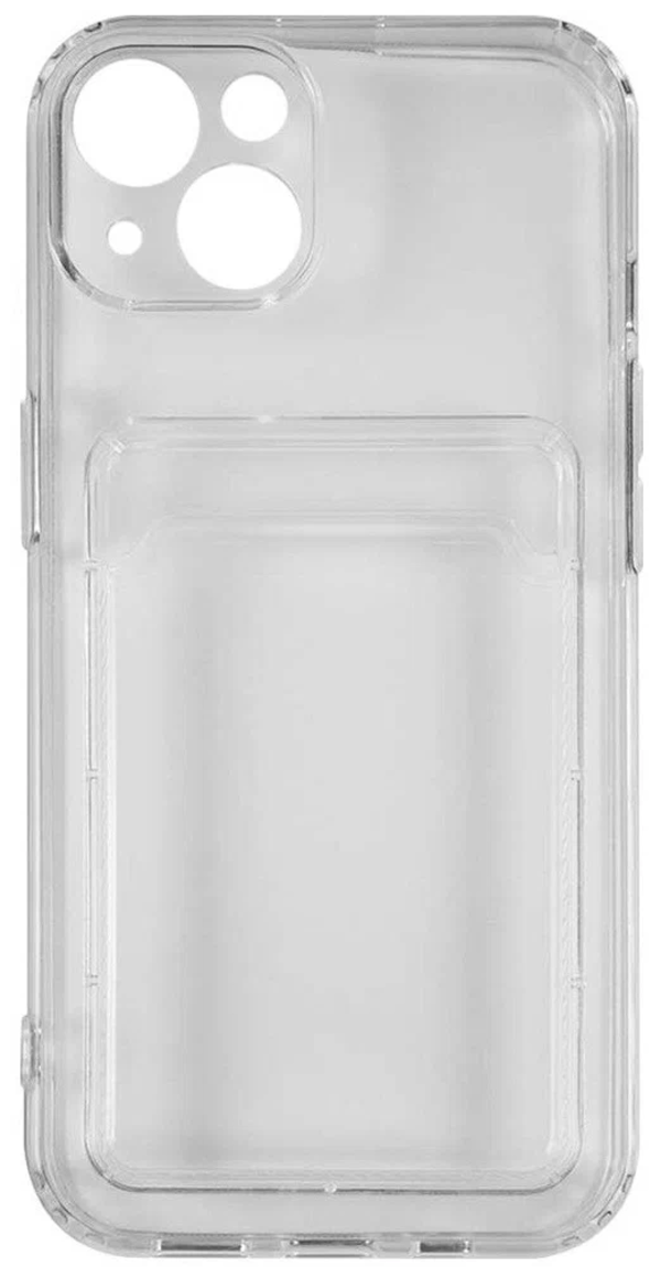 Чехол iBox Crystal для iPhone 13 , с отсеком под карты, силиконовый, прозрачный