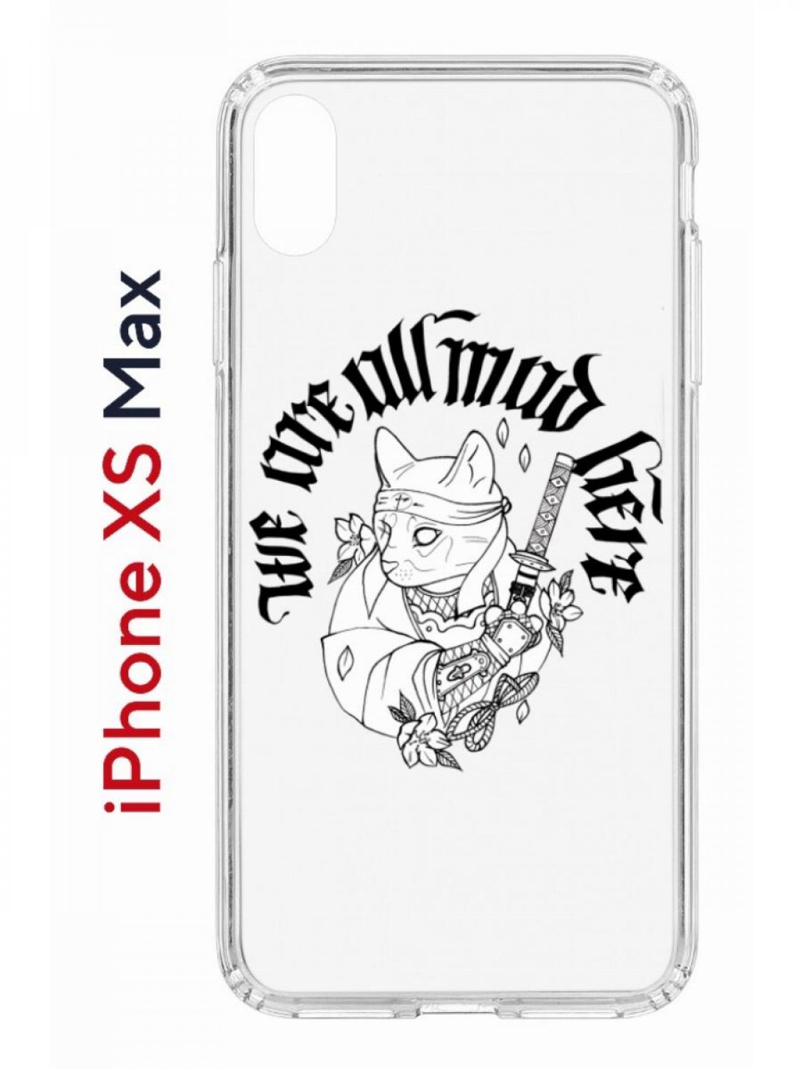 Чехол на iPhone XS Max с принтом Kruche Print J-Cat, бампер с защитой камеры