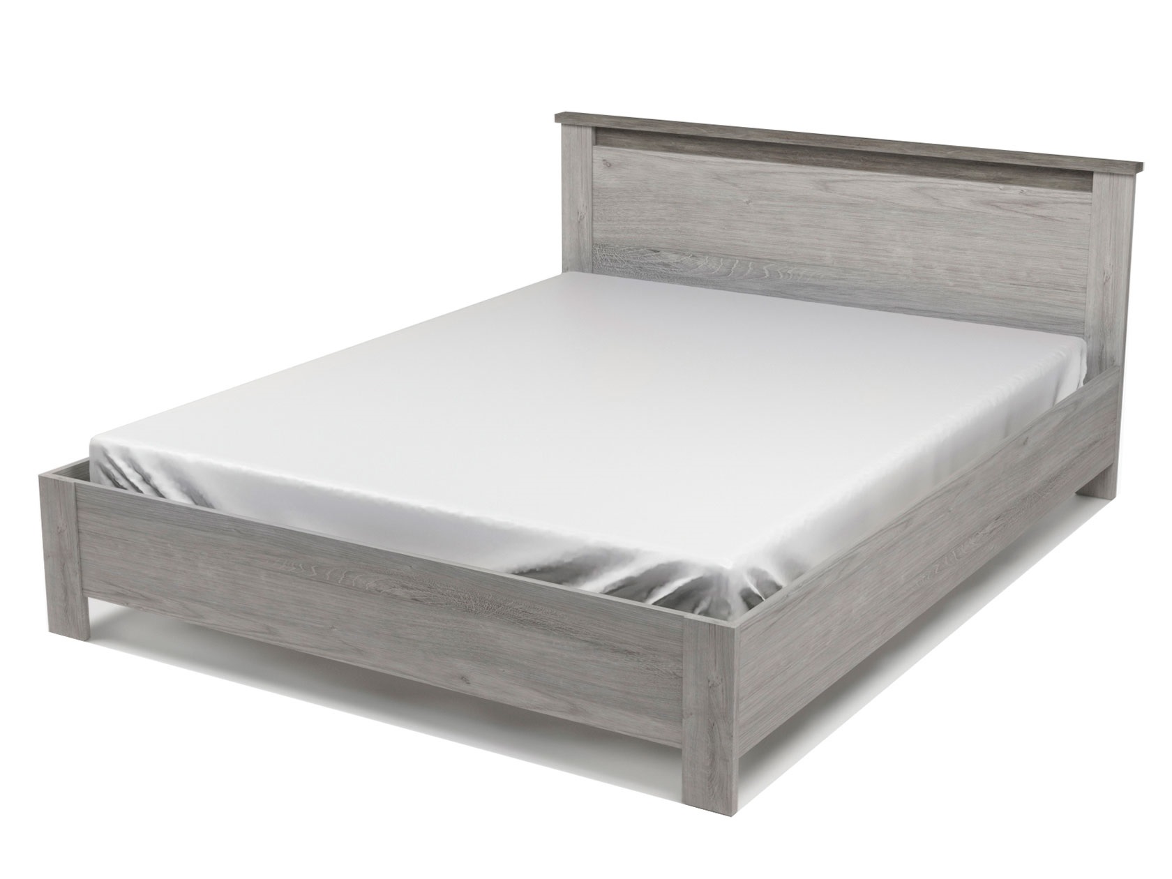Двуспальная кровать Денвер Риббек серый/Камень темный, 1600х2000 мм