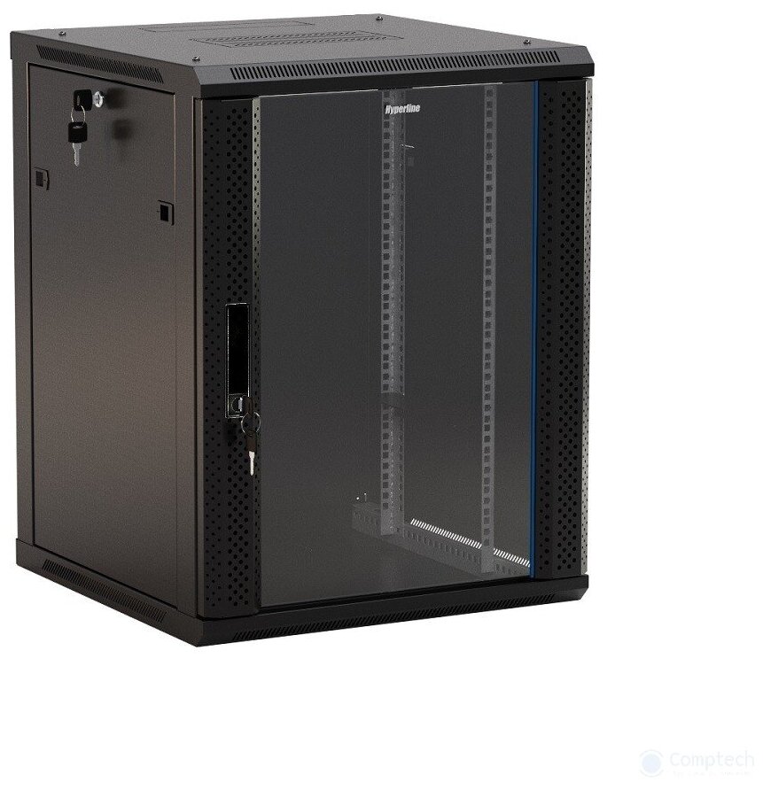 Серверный шкаф Hyperline TWB-0645-GP-RAL9004 Глубина 37см, black