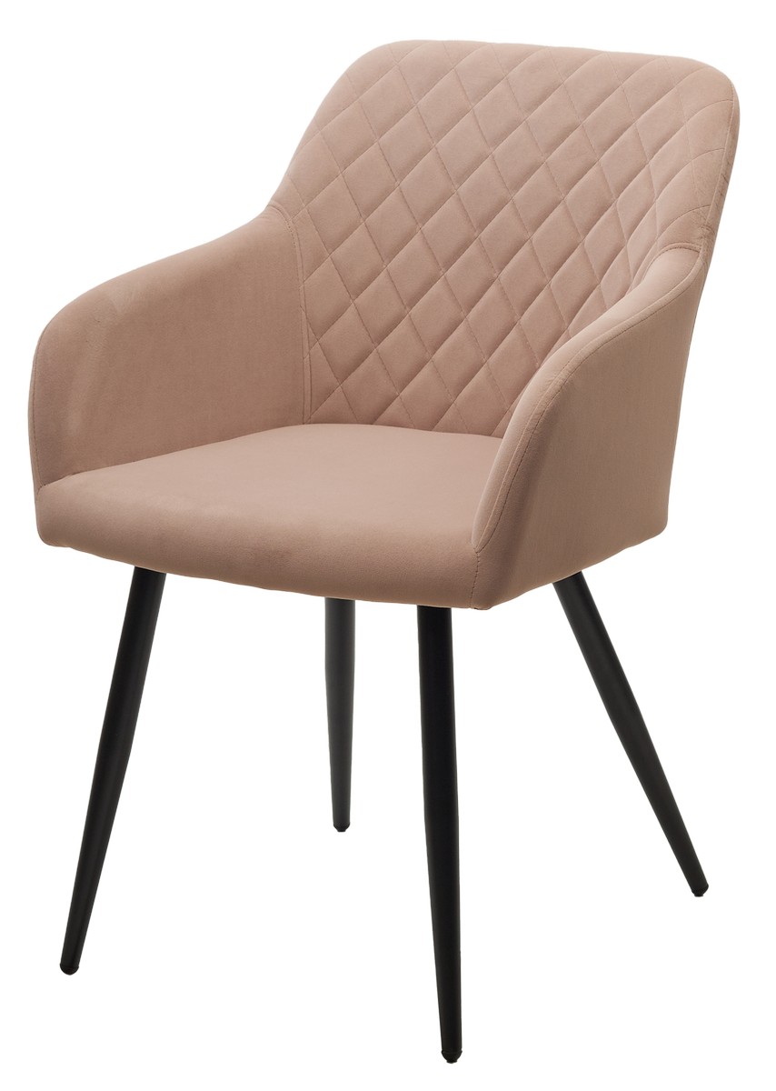 Комплект стульев М-City BRANDY, 2 шт, велюр "беспальчиковый", Латте, черный каркас