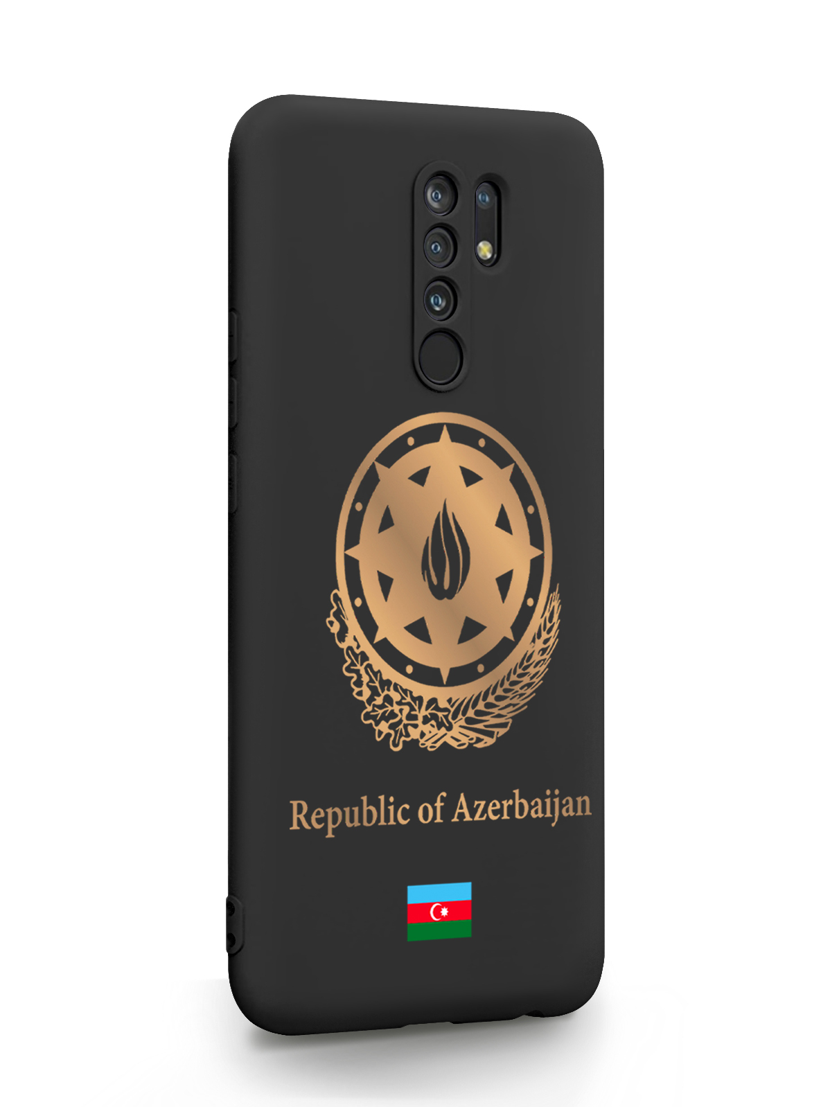 Чехол SignumCase для Xiaomi Redmi 9 Золотой Герб Азербайджана Black