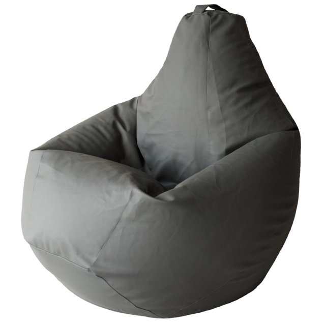 Кресло-мешок DreamBag Груша L (3 категория, Экокожа) Серый