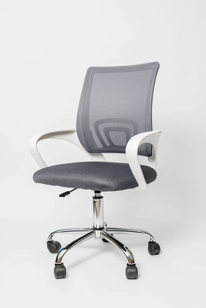 Кресло офисное Симпл Офис BN 7166 Хром белый/серый