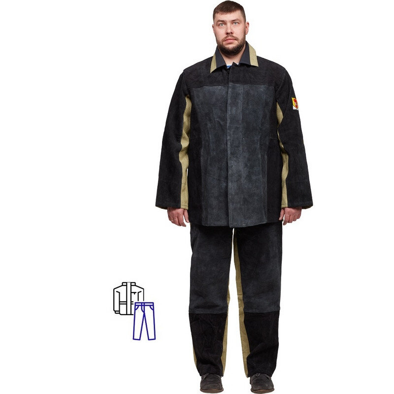 Костюм рабочий NoBrand 1021415 черный/хаки 48-50, 182-188