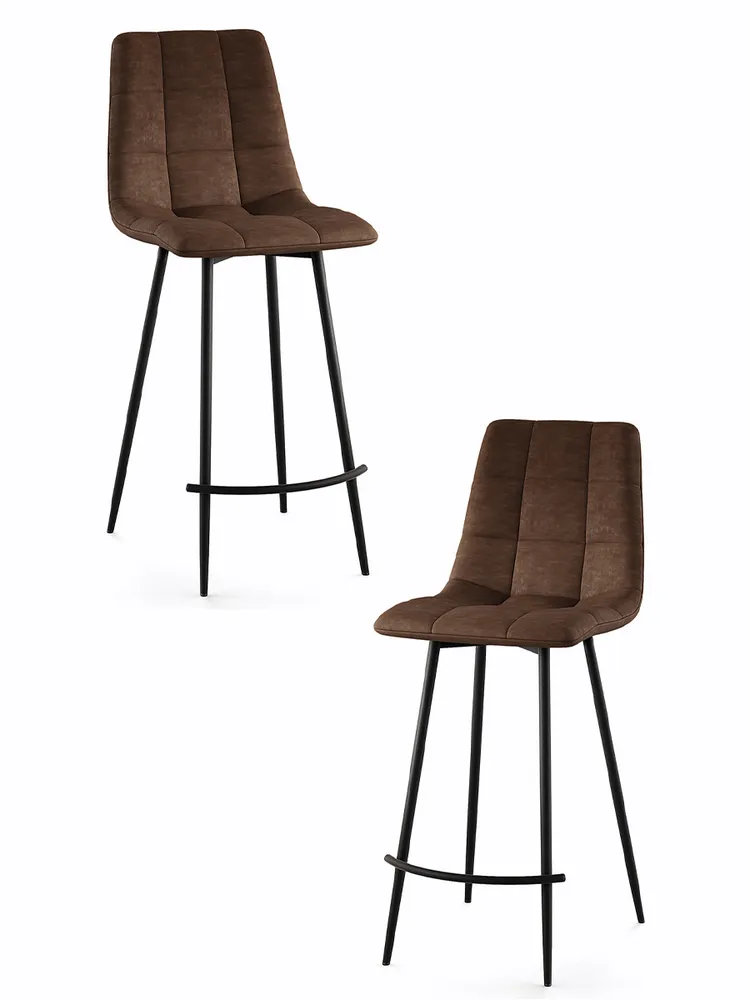 Комплект стульев полубарных М-ТРЕЙД Чили ( 2шт.) коричневый/черный
