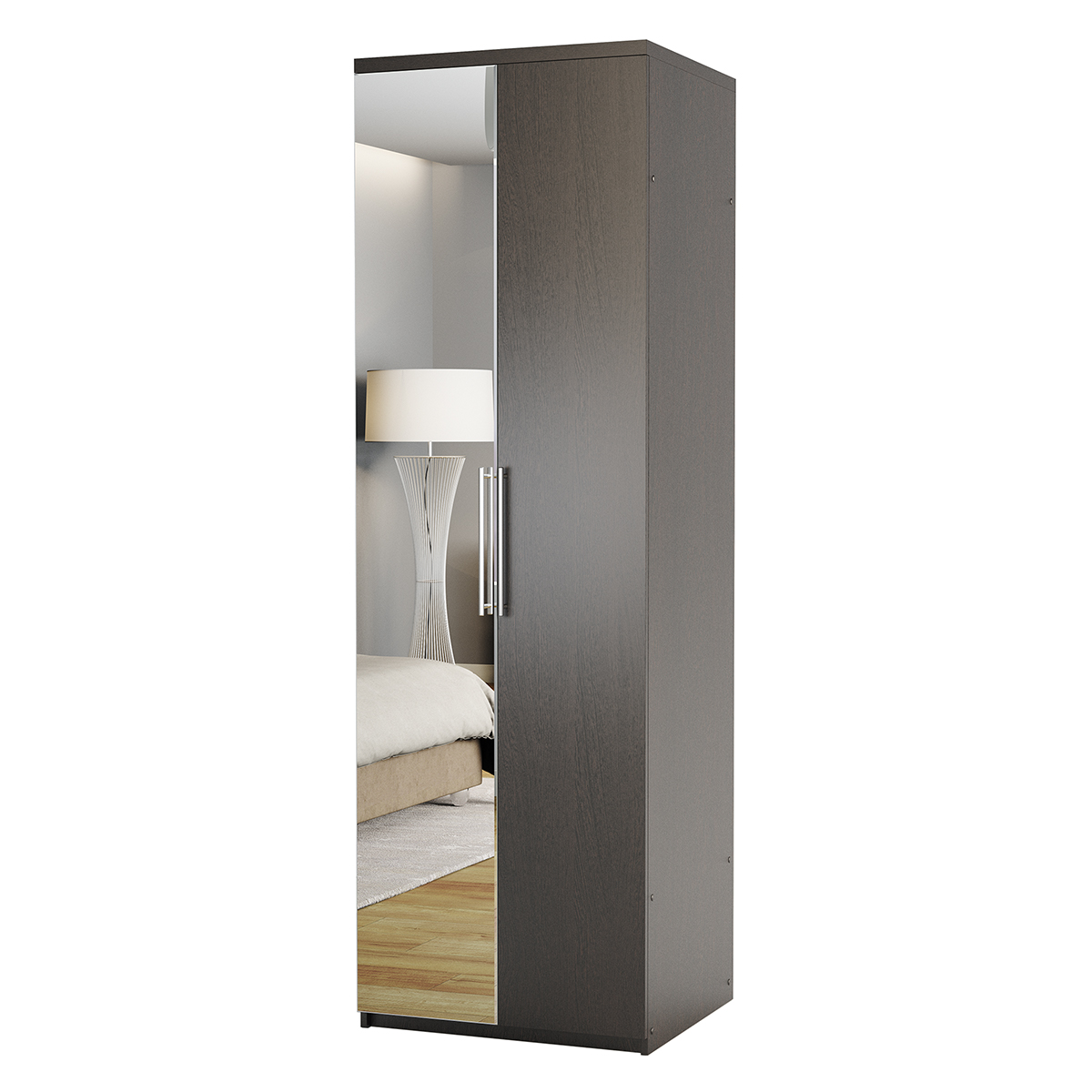 Шкаф для одежды Шарм-Дизайн Комфорт МШ-21 60х60 с зеркалом венге