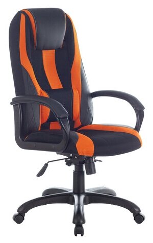 Кресло компьютерное Brabix PREMIUM Rapid GM-102 экокожа/ткань, black / orange