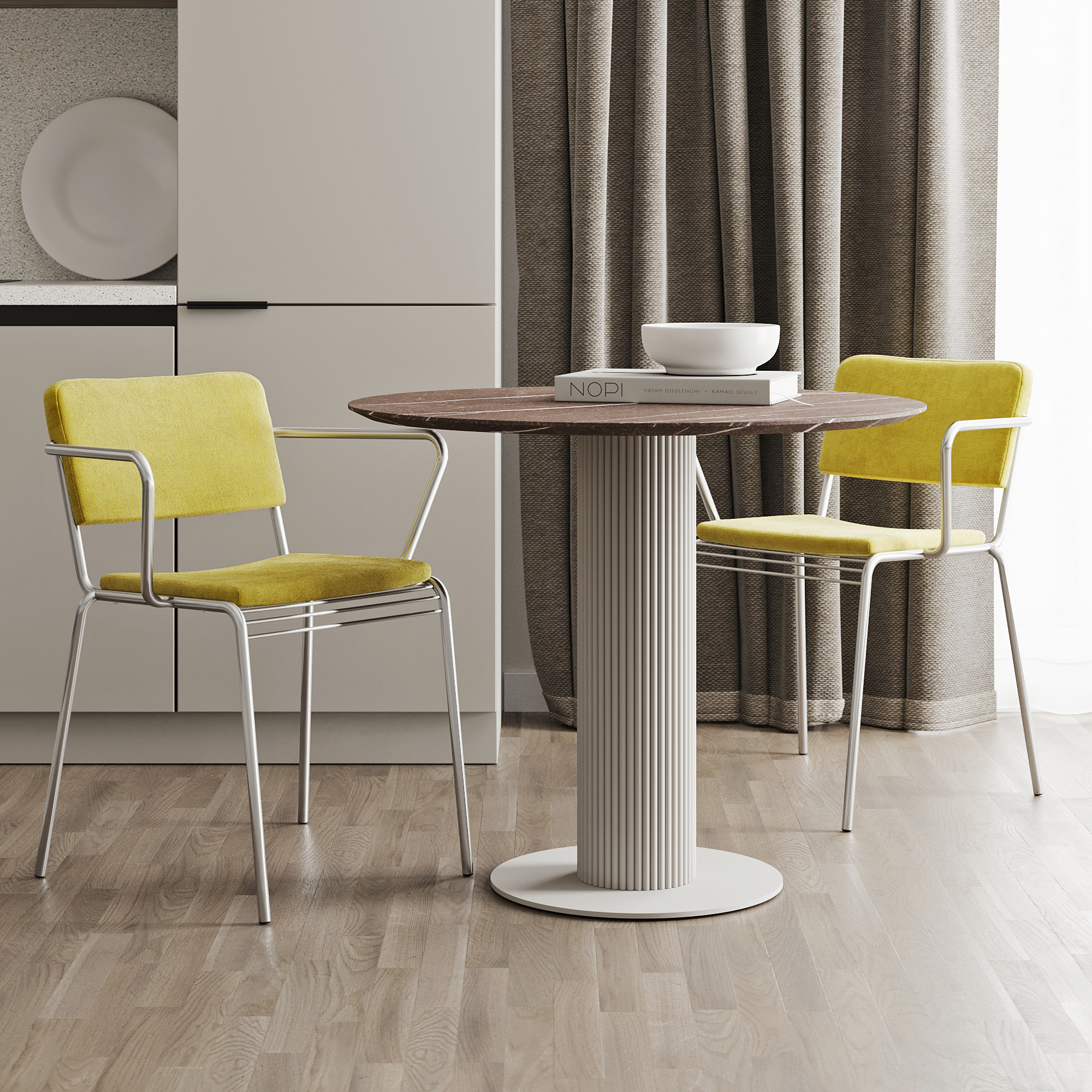 Комплект стульев для кухни ArtCraft Cast LR 2 шт., с мягкими подушками желтого цвета