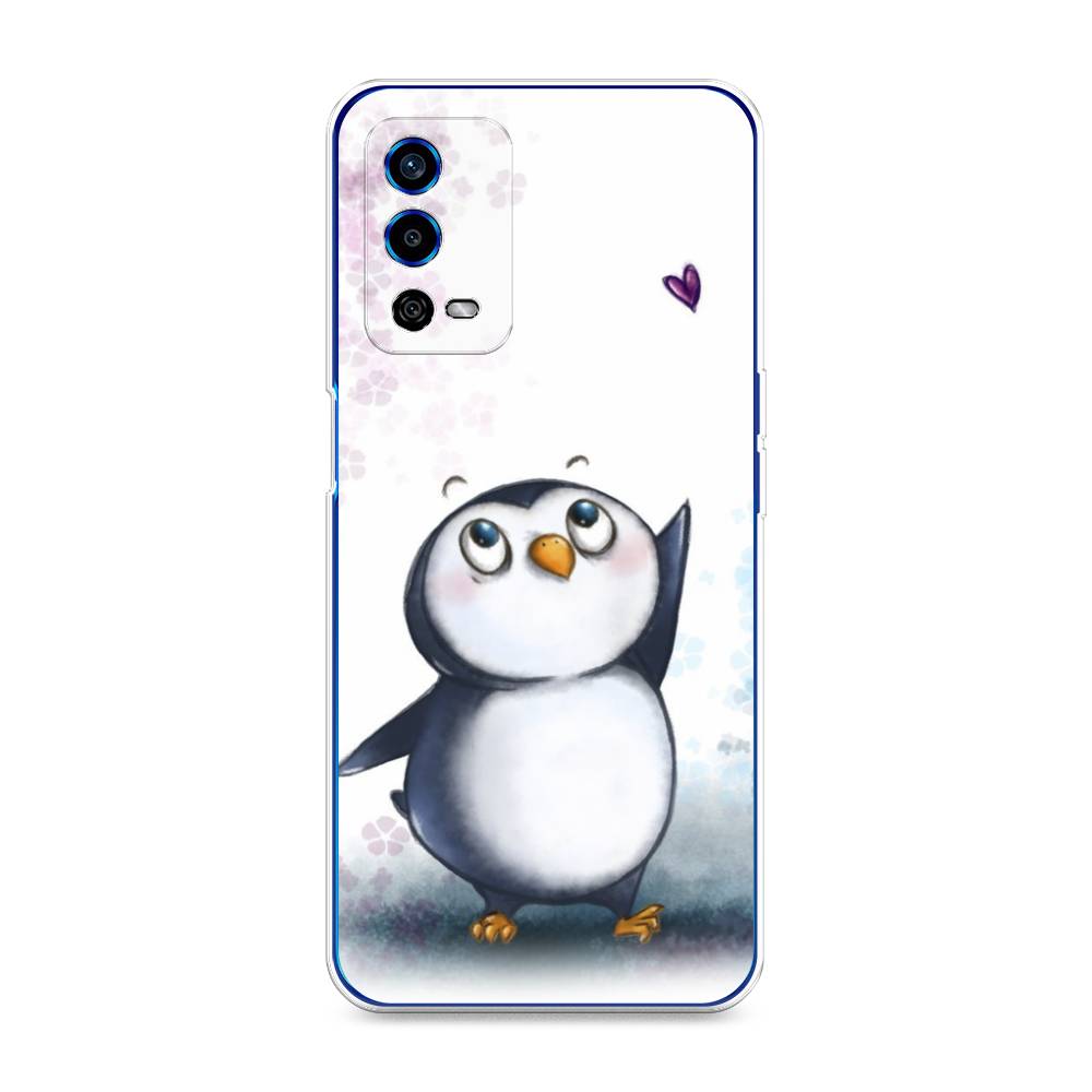 Чехол Awog  на Oppo A55 4G "Пингвин и сердечко"
