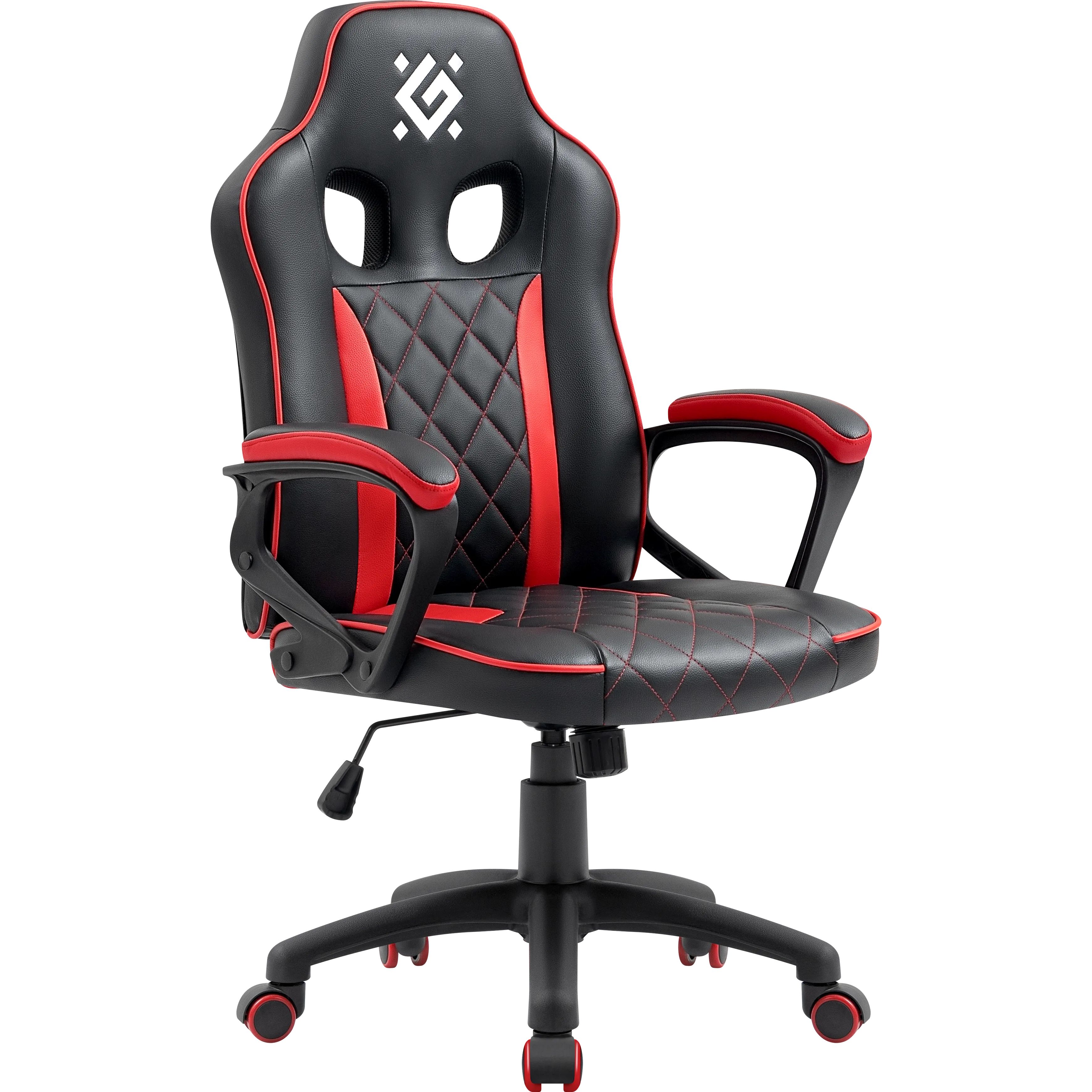 Кресло игровое Defender Saga полиуретан, чёрный, красный, 50 мм