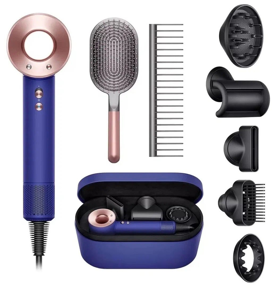 Фен для волос Dyson Supersonic HD07 Gift Edition, розовый, синий