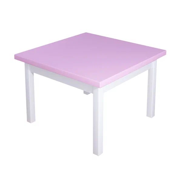 журнальный стол Solarius Классика квадратный 70х70х46, цвет розовый с белыми ножками