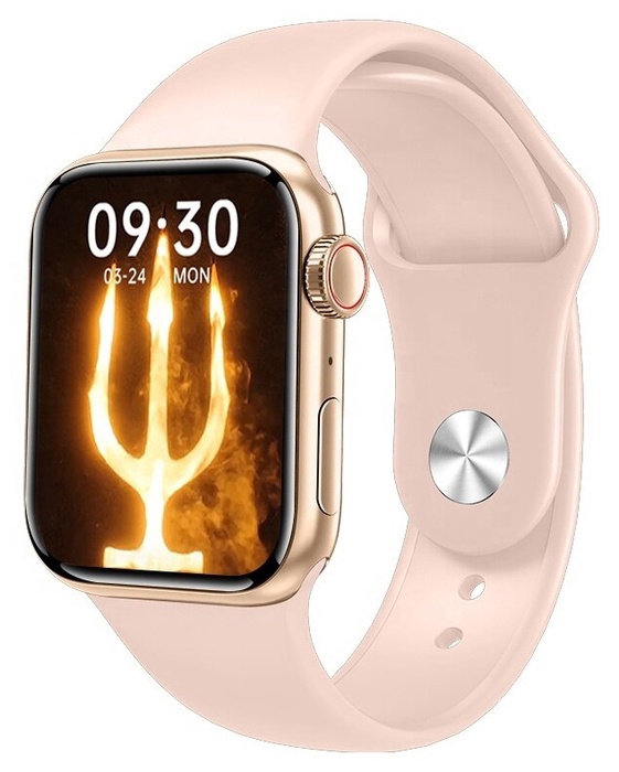 Смарт-часы Smart Watch НW 16, 44mm, золотистый (розовый ремешок)