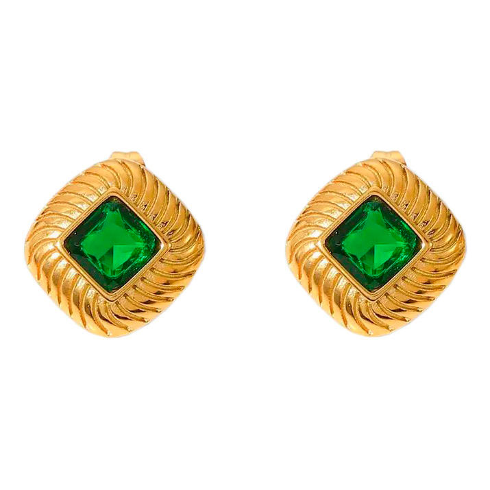 Серьги из латуни Nouvelle mode GSE0258-GR, фианит