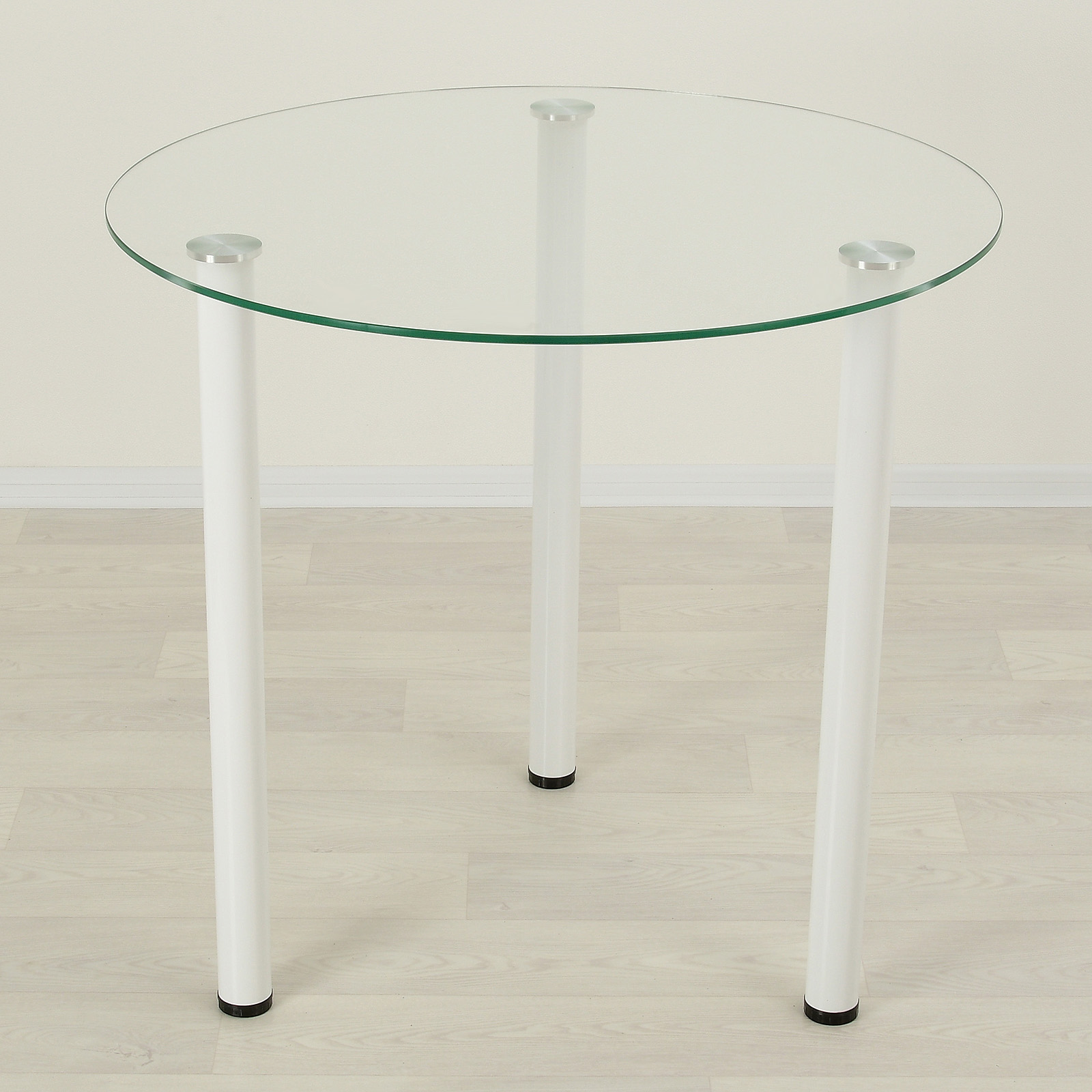 Стеклянный стол Mebel Apartment Эдель 18-3 прозрачный/белый D90
