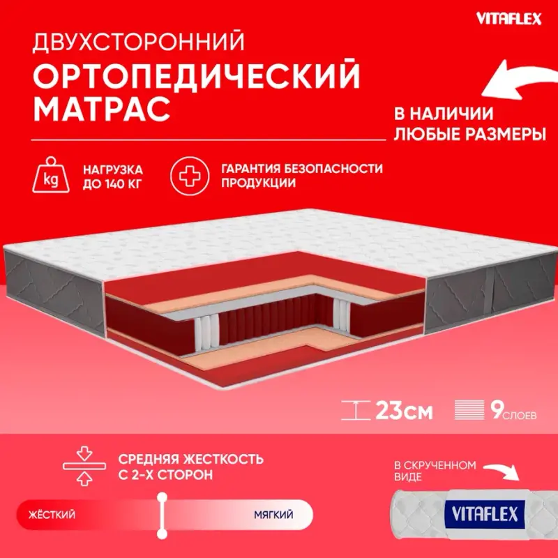 Ортопедический матрас VITAFLEX Anatomic G Sk 60x125