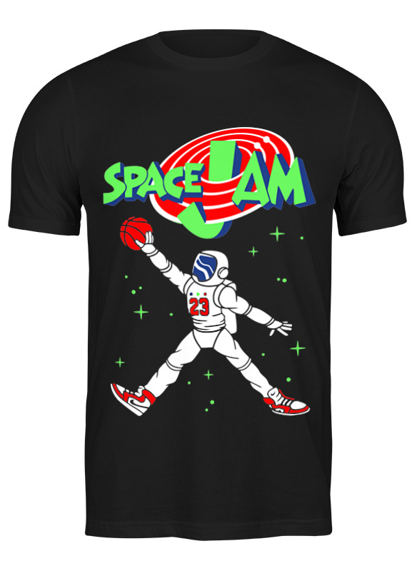 Футболка мужская Printio Space jam x jordan черная XL