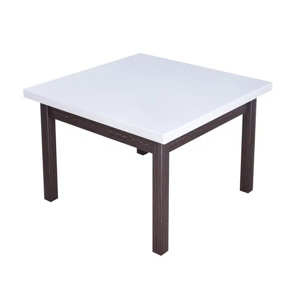 журнальный стол Solarius Классика квадратный 60х60х46, белый с ножками цвета венге