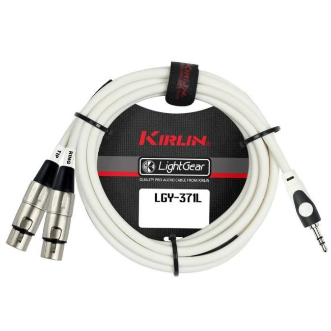 Кабель аудио 1xMini Jack - 2xXLR Kirlin LGY-371L 2M WH