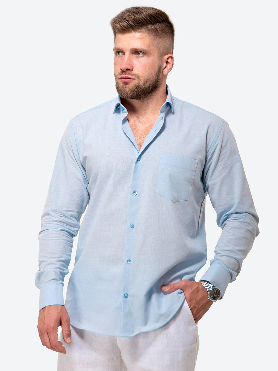 Рубашка мужская HappyFox HFCL1006 голубая 54 RU