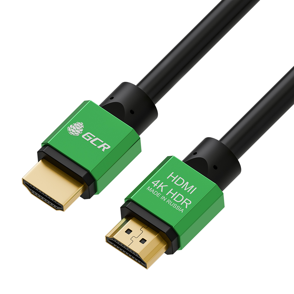 Кабель GCR HDMI - HDMI, 1.2м черный, зеленый (GCR-50961)