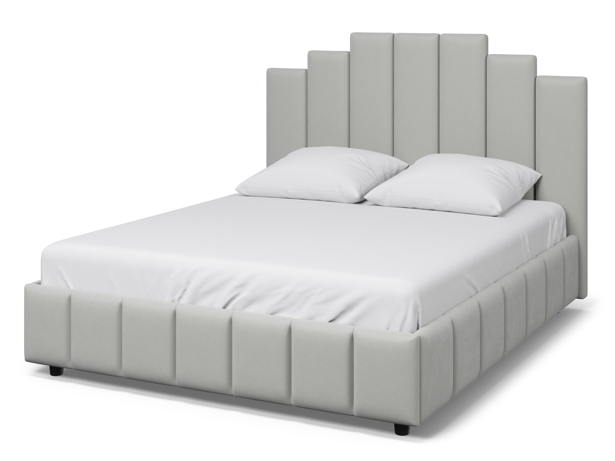 Двуспальная кровать ARMOS без ПМ Alicia Велюр Teddy 023 серый 160х200