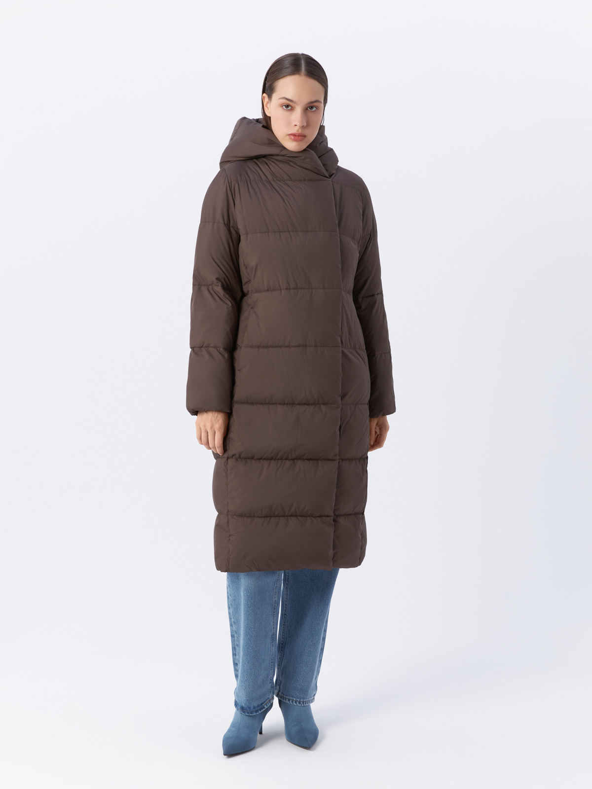 Пальто женское Veralba VEF-2741MW коричневое 48