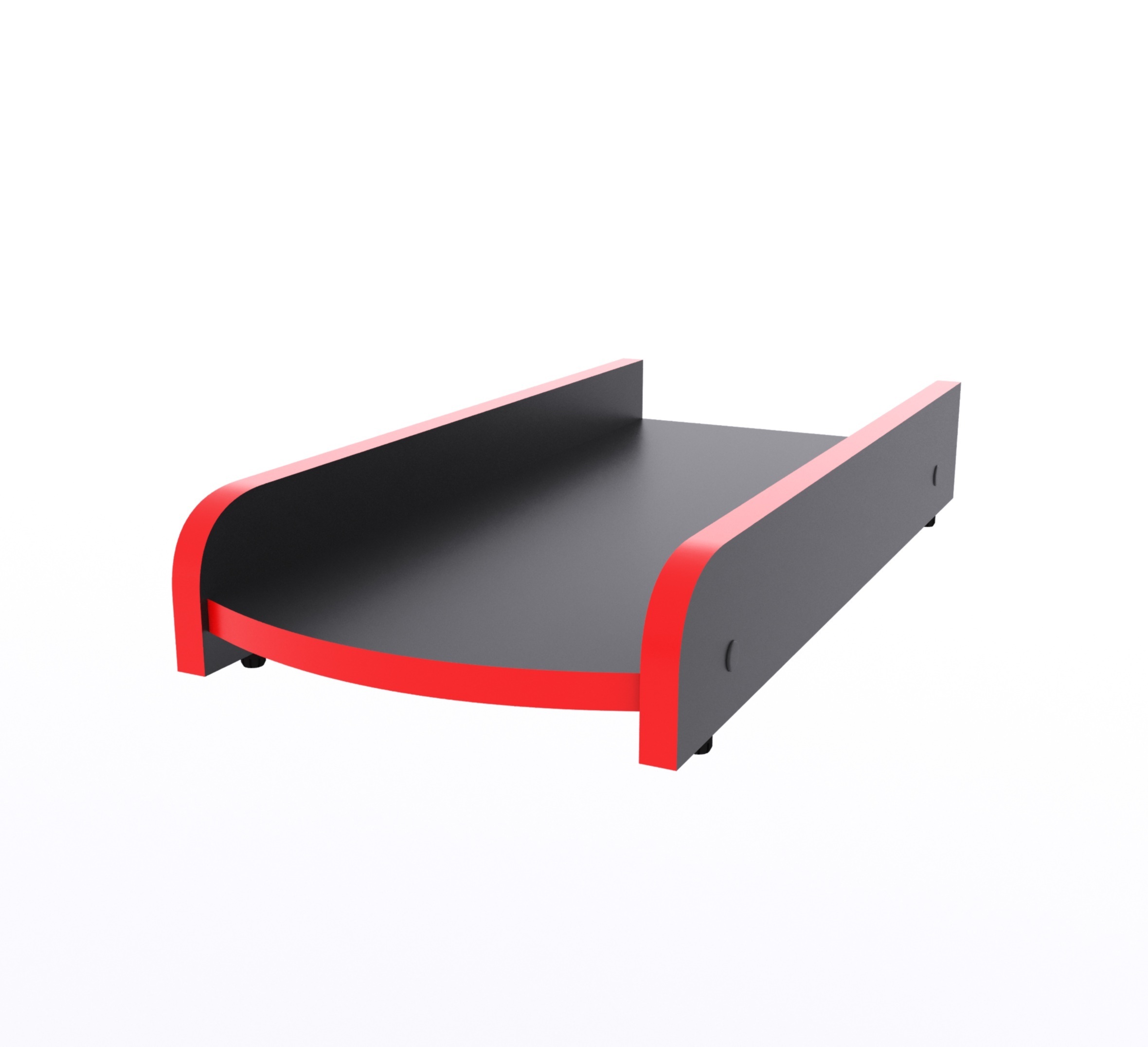 Подставка под системный блок Stalkermebel, черная с красной кромкой